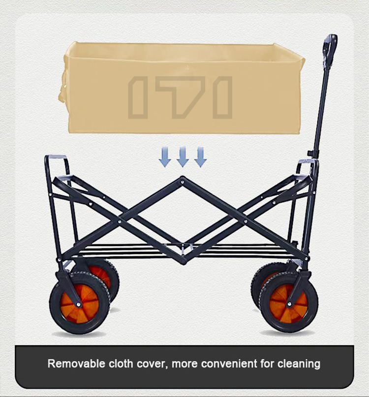 Folding Cart Folding Utility Wagon Cart Mini Camping Trolley Folding ...