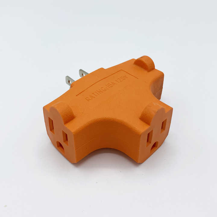 Wholesale 250V~ 15A Orange PVC Adapter Plug with 3 AC Outlets ...