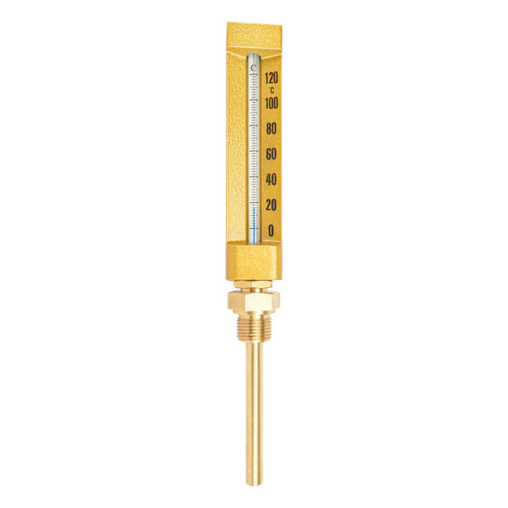 Glass Tube Brass Stem Temperature Measuring Golden Aluminium Case ...