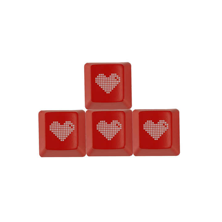 Red Pixel Heart Keycaps Esc Enter WASD Arrow Key Caps for Mechanical ...