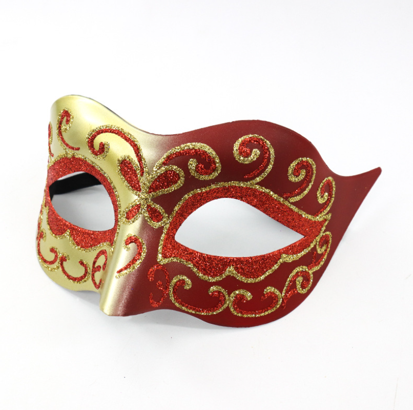 Masquerade Mask Shiny Glitter Venetian PVC Christmas Party Masks for ...