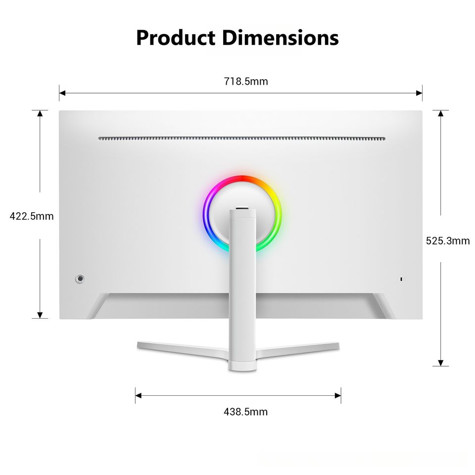 32 Inch 4K Ultra Clear Gaming Screen Wide Gamut Fast Response White ...