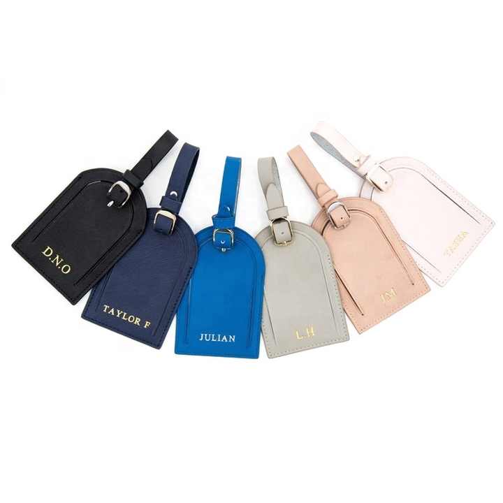 Custom Printed Wedding Favor - Saffiano PU Leather Luggage Tag