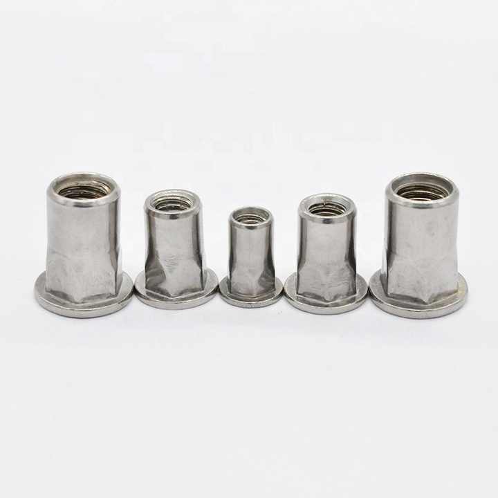 M4 M5 M6 M8 M10 Stainless Steel Flat Head Rivet Nuts