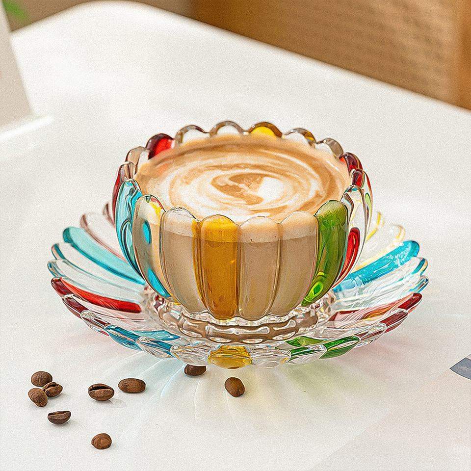 Handmade Polished Lotus Flower Serving Bowl Creative Painted Colored ...
