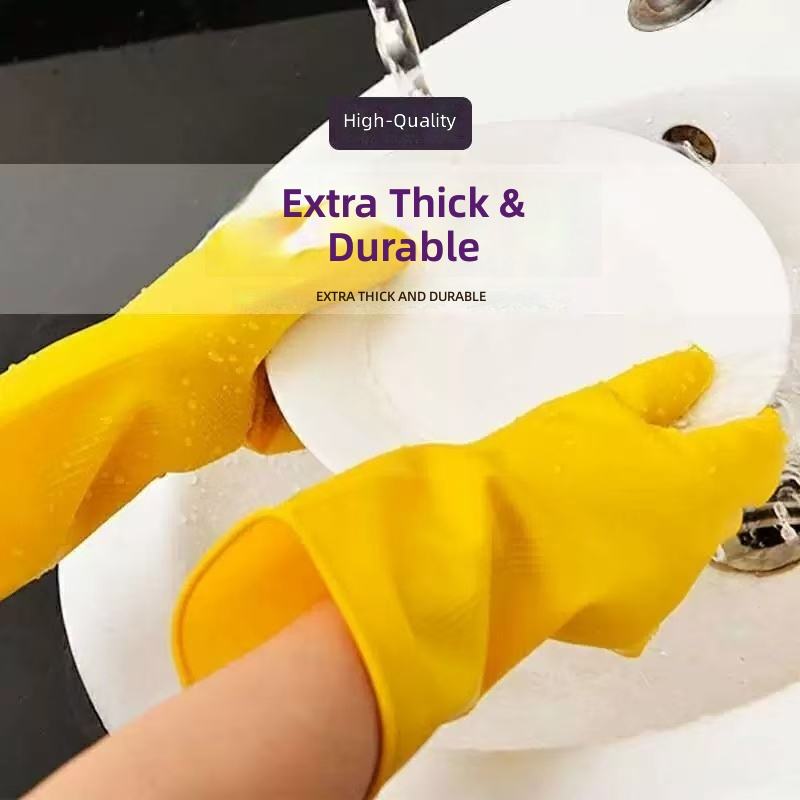 100g Extra Thick Natural Latex Gloves Diamond Texture Waterproof Anti ...