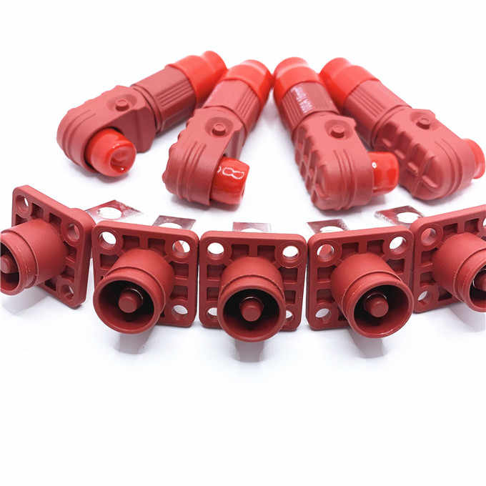 High Voltage Connector 200A Right Angle 1 Pin 8MM IP67 Red Female ...