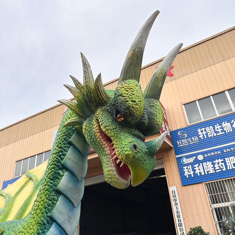 Motorized Infrared Sensor Animatronic Western Dragon Dinosaur Model for ...