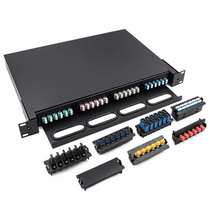 Fiber Optic High Density ODF Box 1U 19inch Rack Mount MPO Patch Panel ...