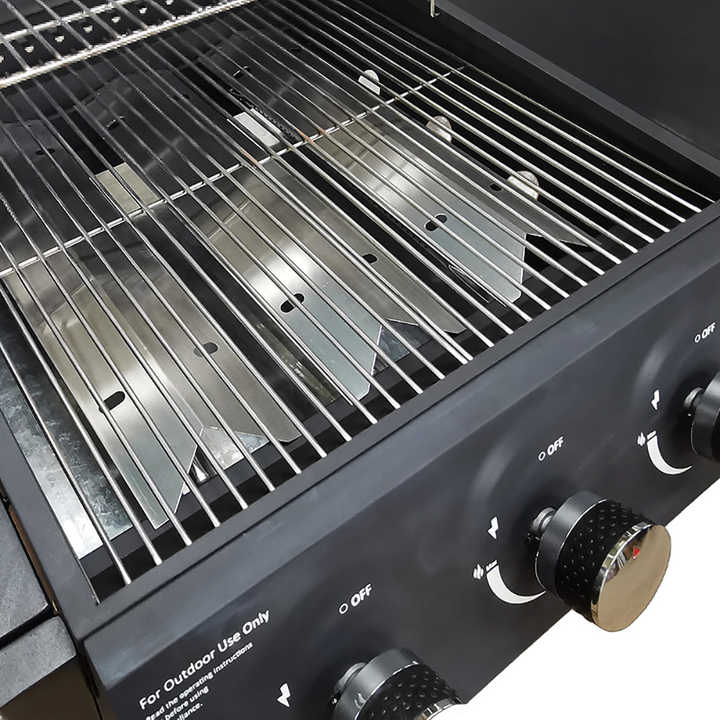 Modern 3-Burner Steel Outdoor BBQ Grill Powder Coated for Camping ...