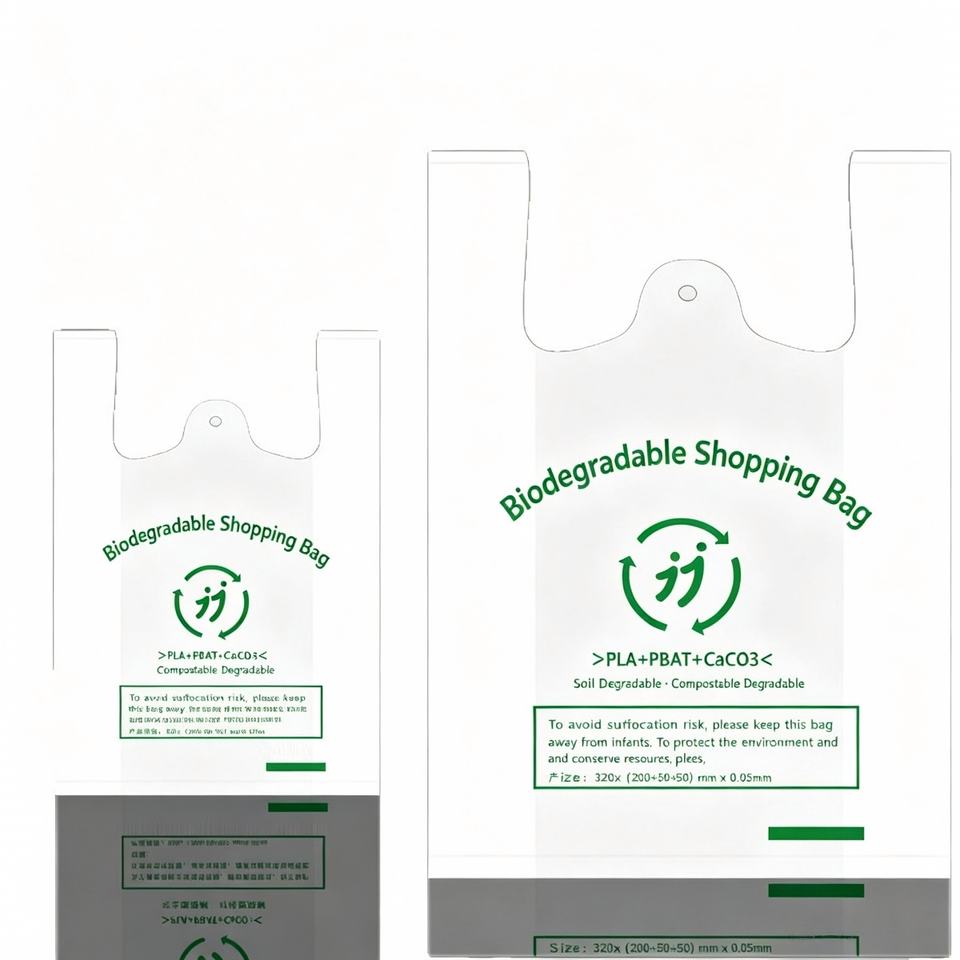 Custom Biodegradable Plastic Bags Disposable PLA Vest Shopping Bags ...