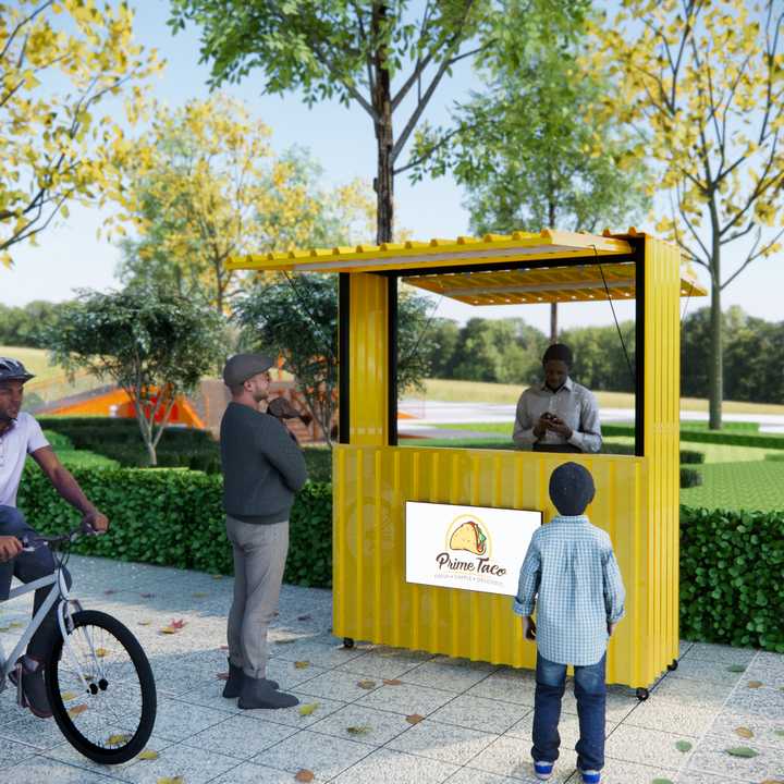 Custom Street Food Stall Portable Cooking Table Wooden Display Case ...