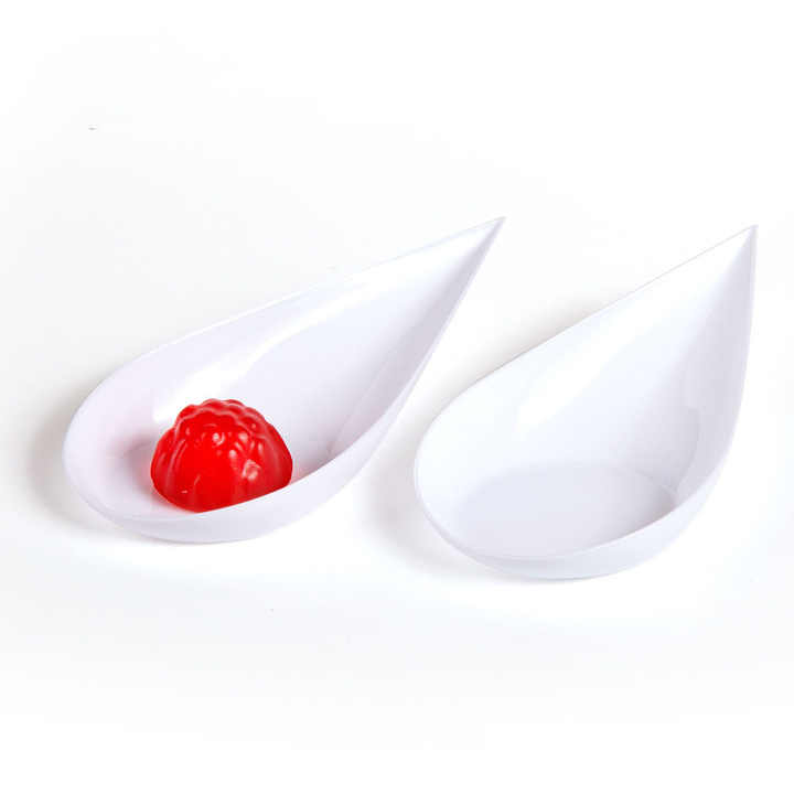 Disposable Plastic PS Candy Dish Mini Dessert Plates Black Clear White ...