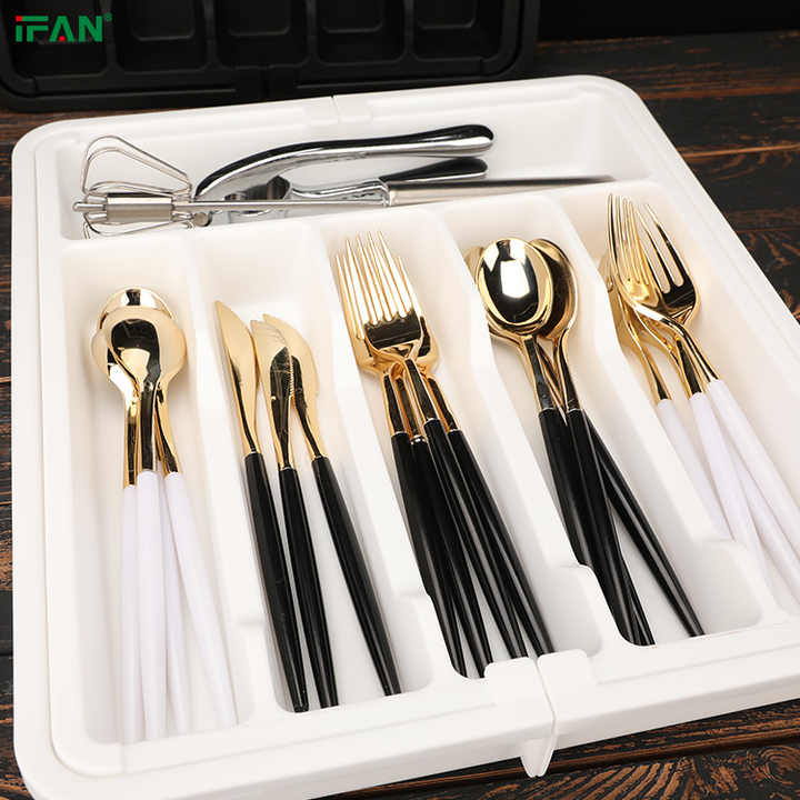 Kitchen Utensil Organizer Silverware Tray Bamboo Flatware Organizer ...
