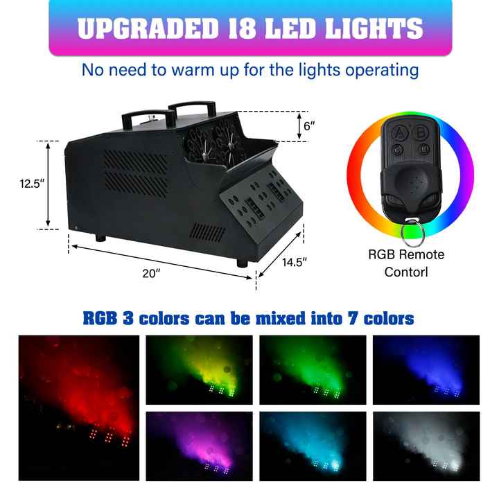 2000W 18 LED RGB Stage Effect Lights Party Wedding Festival Smoke ...