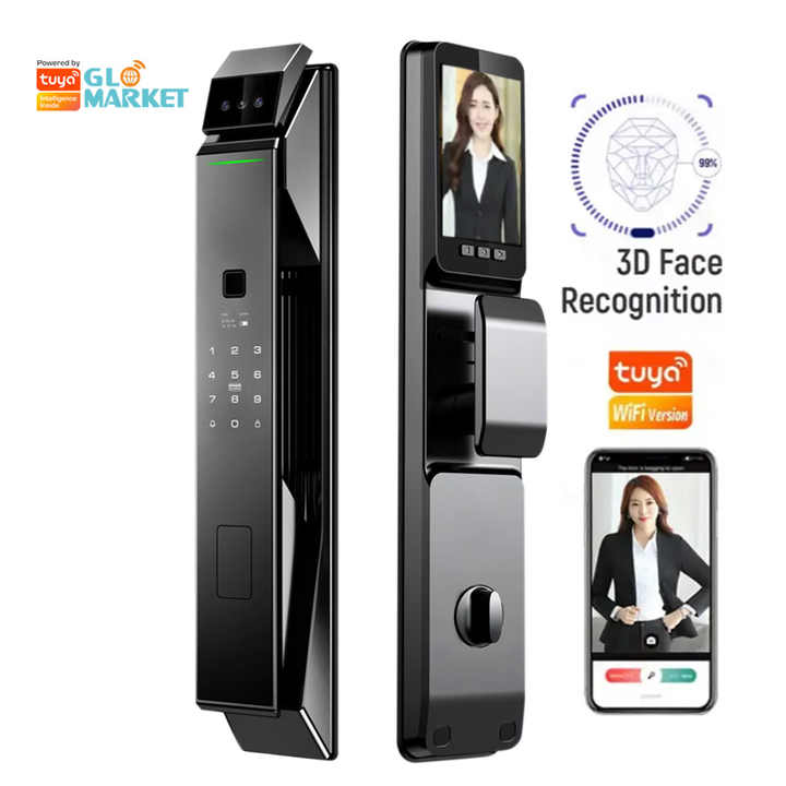 Glomarket 3d Face Recognition Biometric Fingerprint Intelligent Video Intercom Tuya Wifi Digital ...