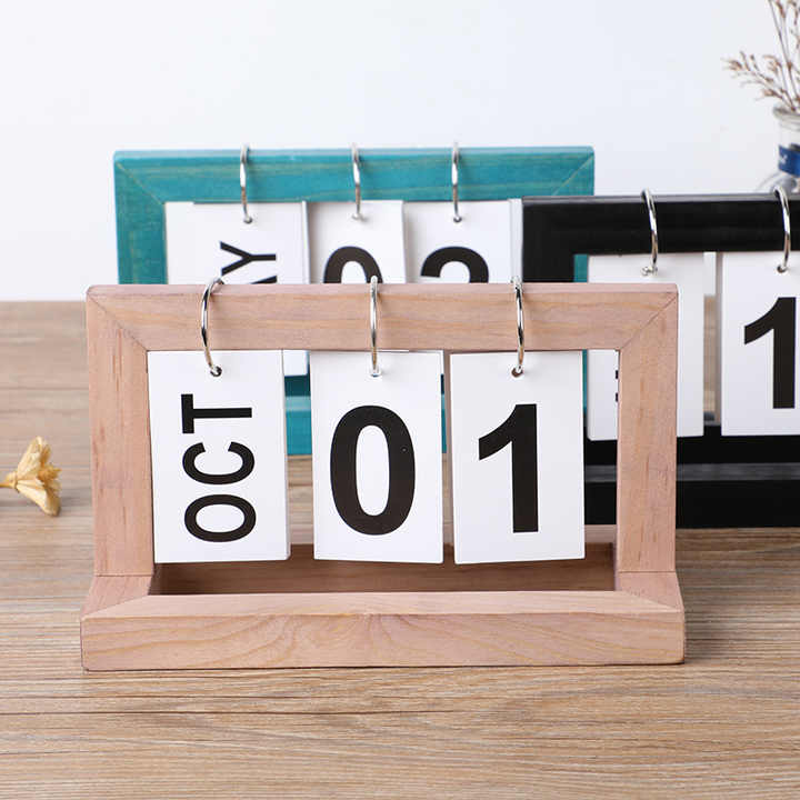 DIY Page Turning Calendar Wooden Calendar Desk Wooden Calendar Home ...