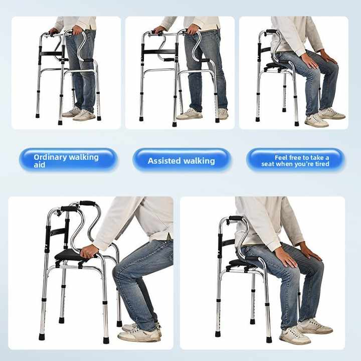 Vertical Rolling Fold Walking Aid - Wheelchair With Pedals For Elderly ...