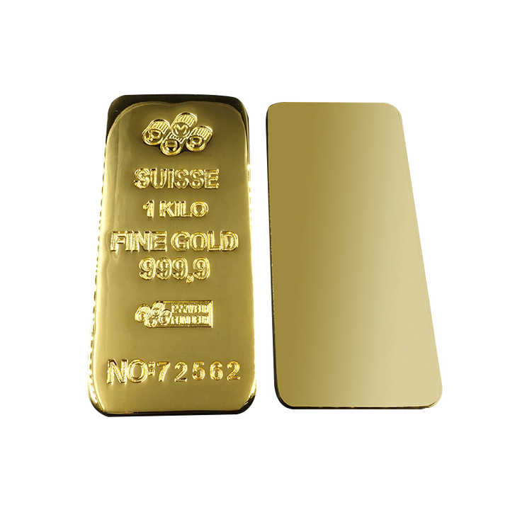 Wholesale 1000g Metal Plated Gold Bar Brass Bullion Bar