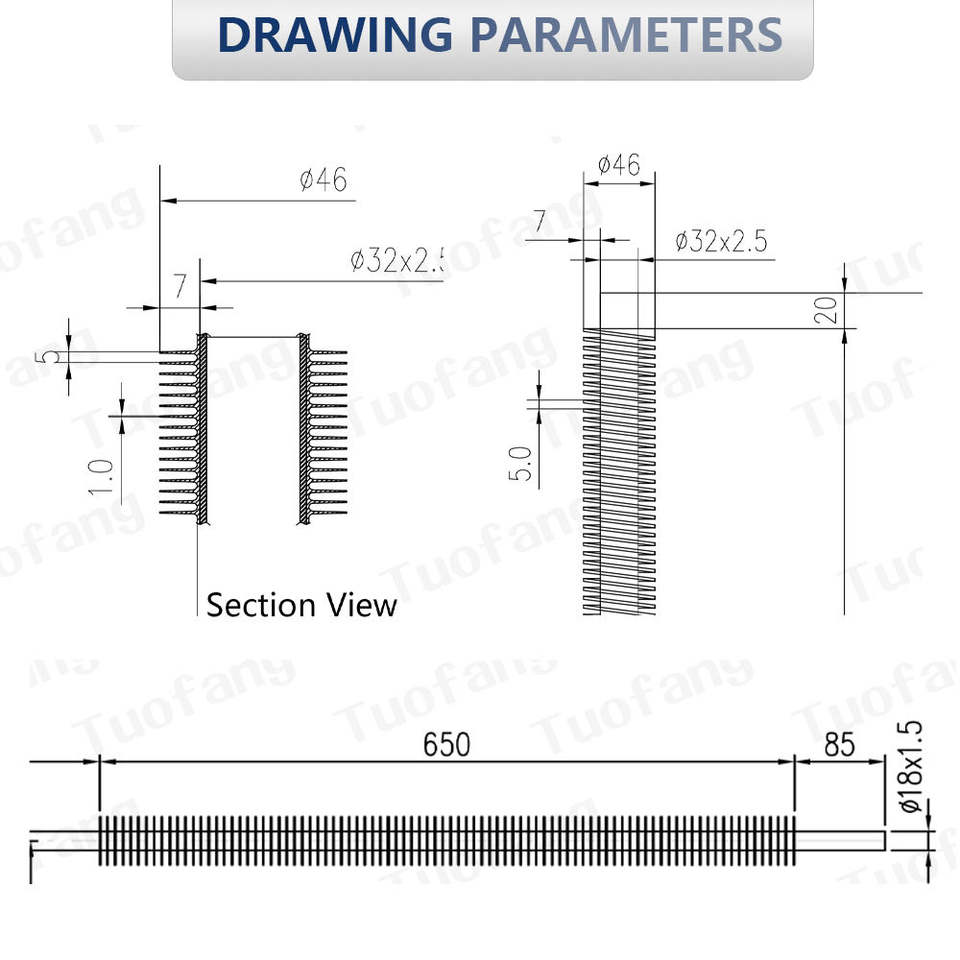 Fin Tube Radiator Industrial Steam Stainless Steel High Frequency ...