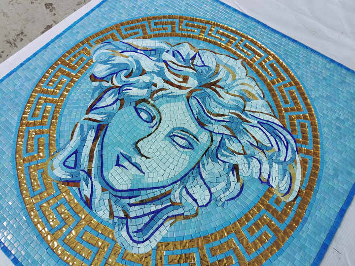 152x152cm Versace Style Swimming Pool Goddess Medusa Mural