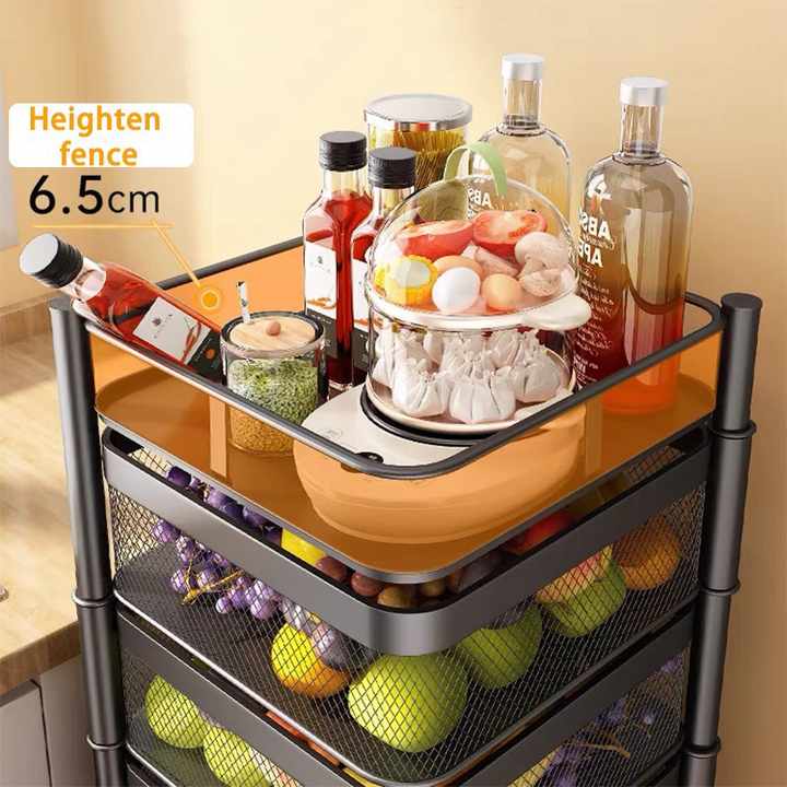Rotating Trolley Rack Kitchen Rack Rotating Rack Bathroom Storage Shelf ...