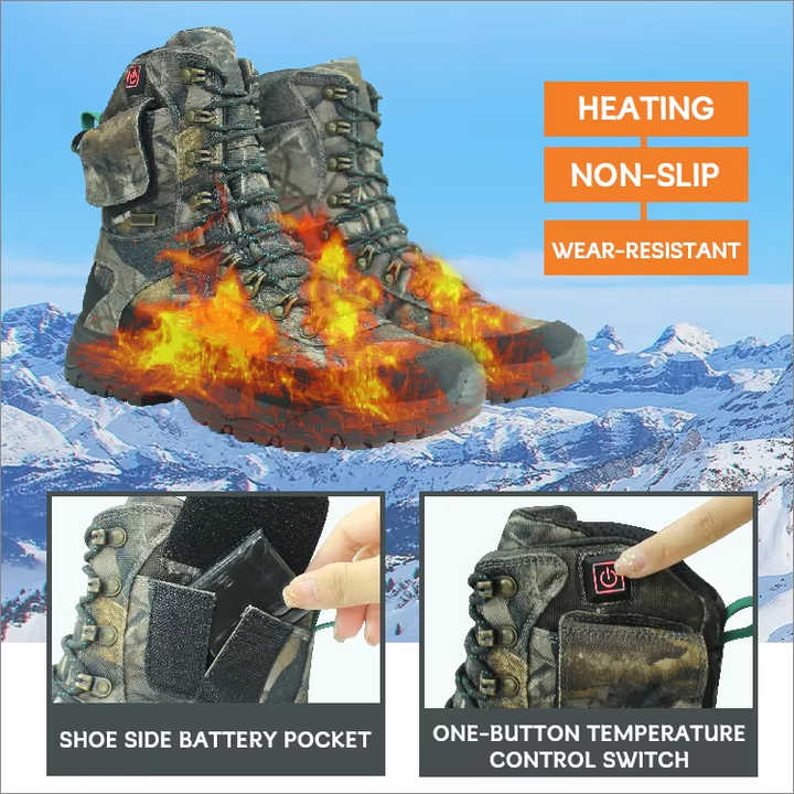Rechargeable Thermostatic Electric Heated Winter Boot Shoes Battery ...