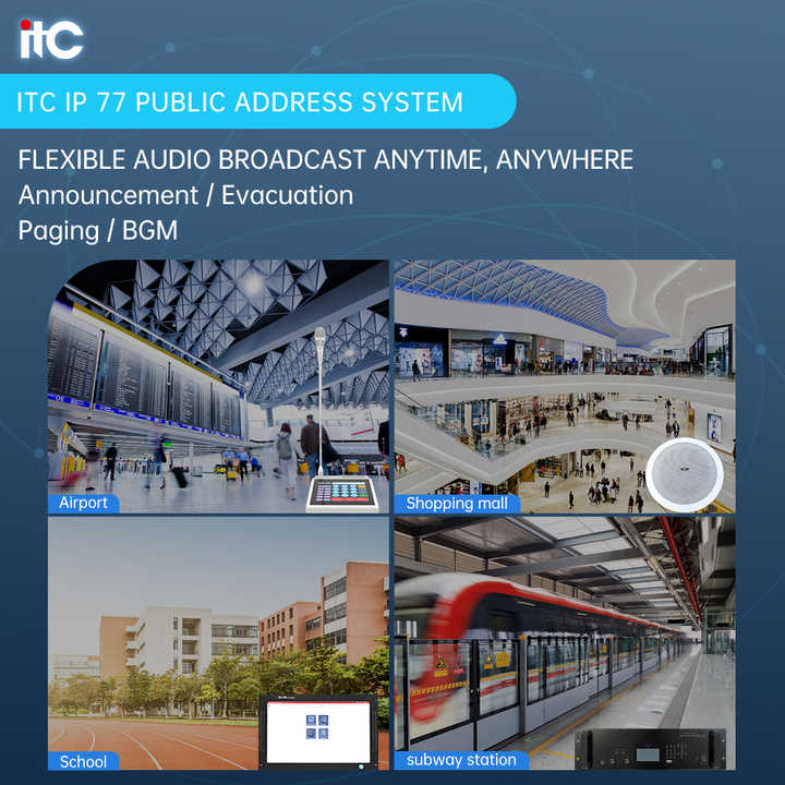 ITC IP Network All-in-one IP Based PA System & Intercom Solution Public Address professional ...