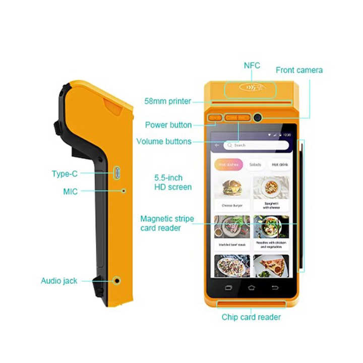 All in one 5.5 inch Touch Screen Cashier machine nfc android pos device ...