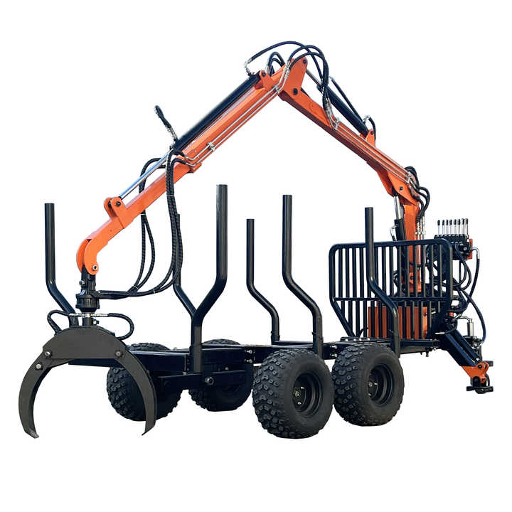 2Ton Atv Log Trailer with Grapple Hydraulic Log Loading Trailer ...