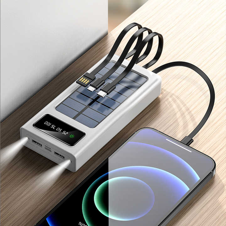 High Quality Power Bank 30000mAh Solar Power Bank LED Fill Light 2A ...