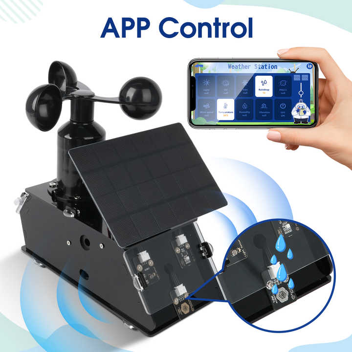 Solar-Powered IoT Smart Weather Station 8 Environmental Sensors ESP32 STEM for Arduino Robot Kit ...