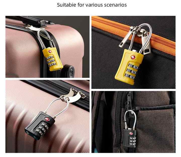 TSA Approved Combination Padlock 3 Digit Wire Lock TSA Lock TSA Cable ...