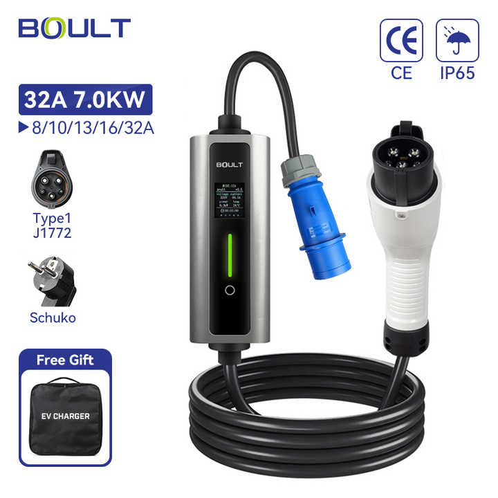 Fast Home Portable AC 32A EU 7KW EV Charger 1Phase 3.5KW 16A EVSE ...