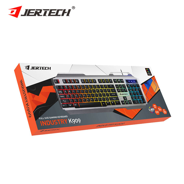 JERTECH K909 RGB White Gaming Keyboard - Aluminium LED Backlit ...