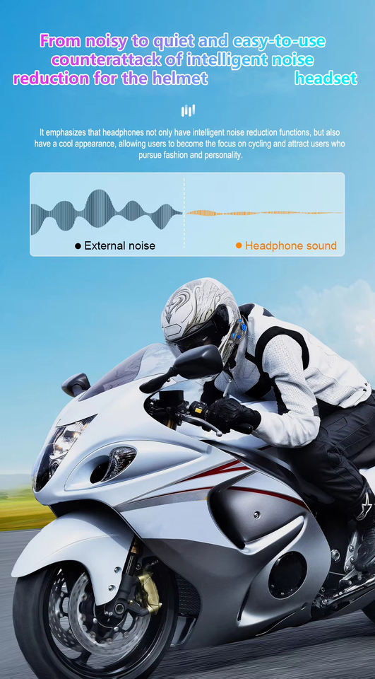 Universal Motorcycle Helmet Headset, 2026 Wireless Stereo with HD Mic ...