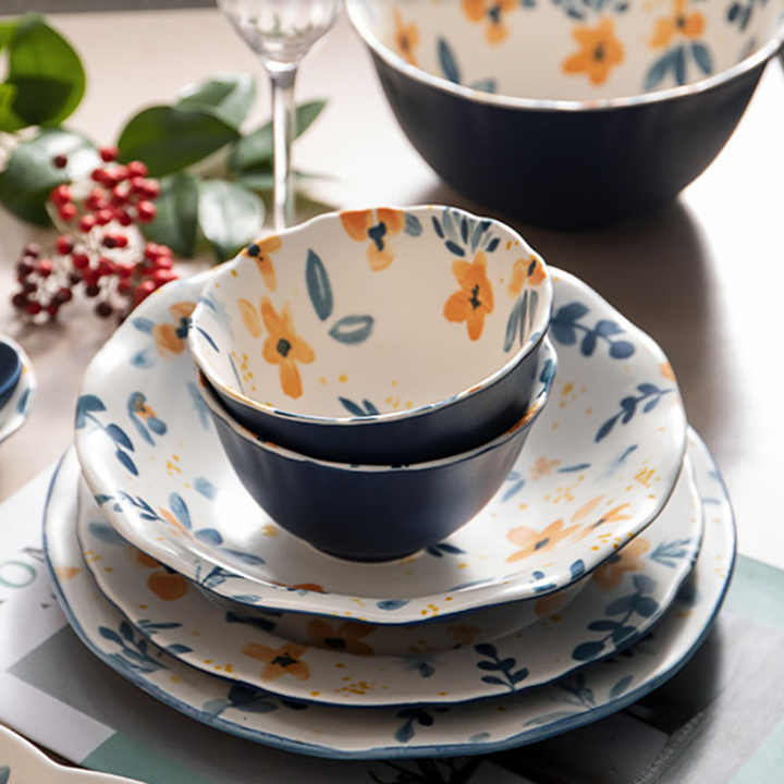 Modern Japanese Restaurant Flower Ceramic Crockery Dinnerware Sets ...