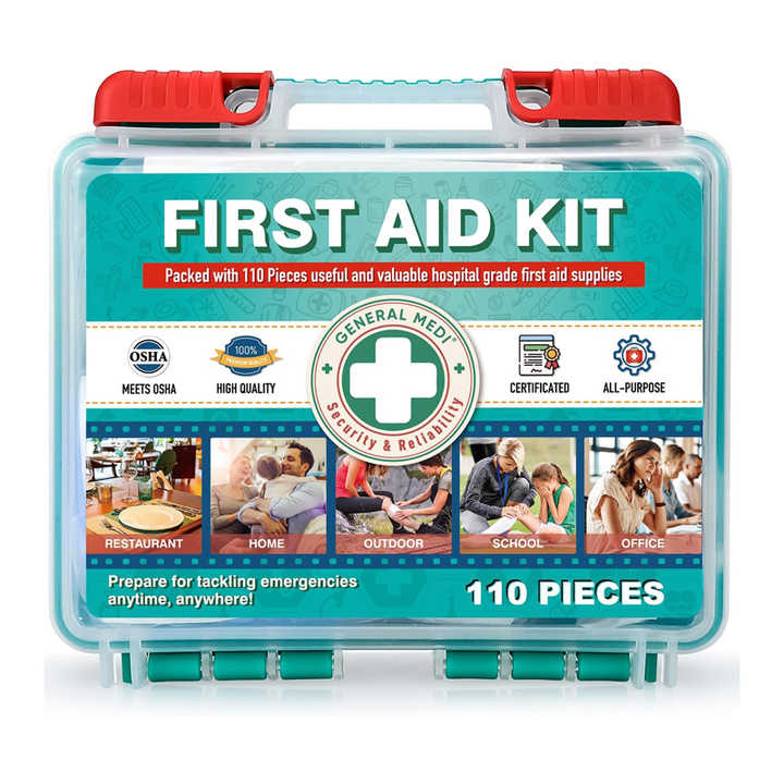 110 Pieces Trival Family First Aid Box First Aid Kit Bags Medical Box ...