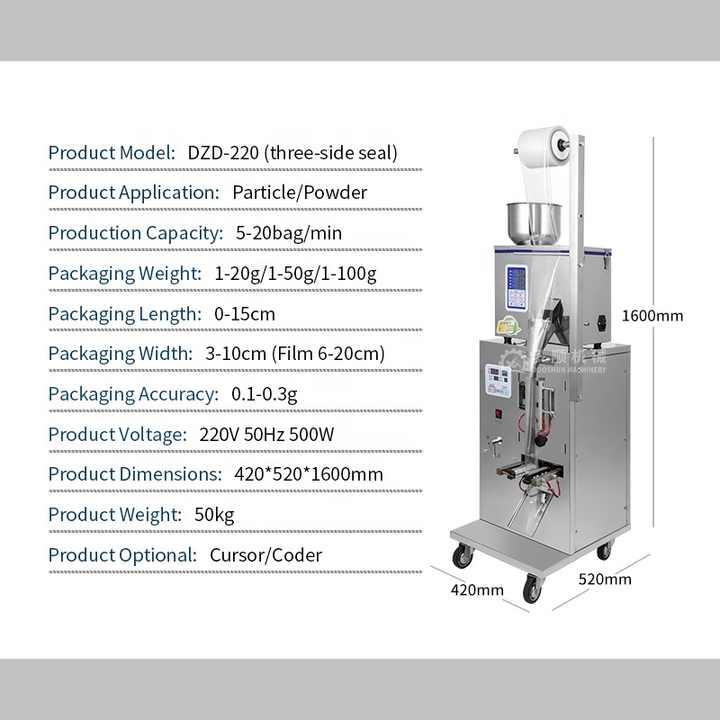 Multi-function Three Side Seal Small Sachets Packing Machine