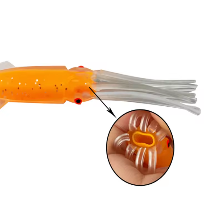 12.5cm Octopus Luminous Soft Lure Squid Sea Fishing Big Octopus Luminous Lure Squid Skirts ...