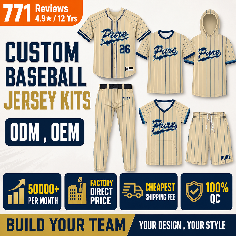 PURE Sublimation Print Baseball Jersey Custom Men's Quick Dry ...