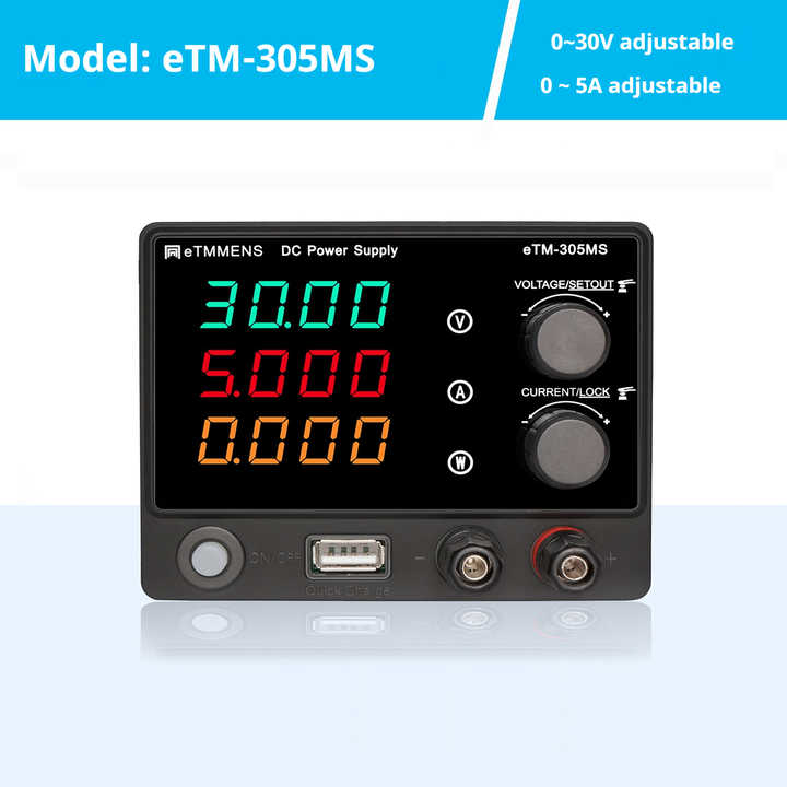 ETOMMENS ETM-305MS Power Supply - 30V 5A Adjustable Voltage