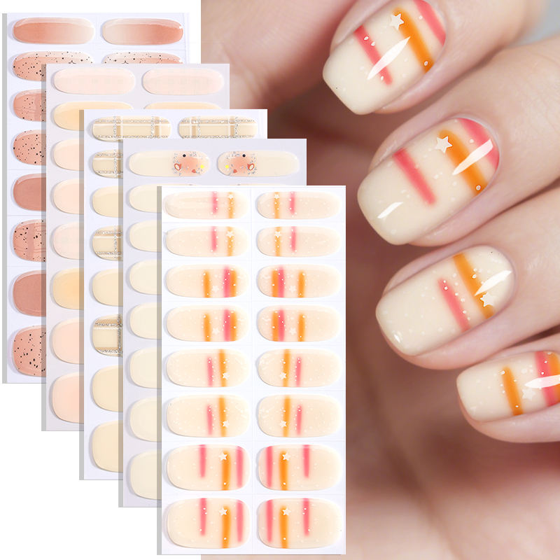 Hema Free Beauty Sticker 16tip Transparent French Semi-cure Gel Nail ...