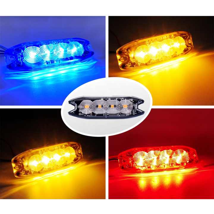12V 24v SM3020 Function Emergency Flashing Warning Strobe Light Amber ...