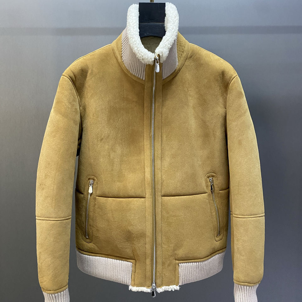 2026 Winter Men s Flight Jacket Light Brown Jacket Imported Australian ...