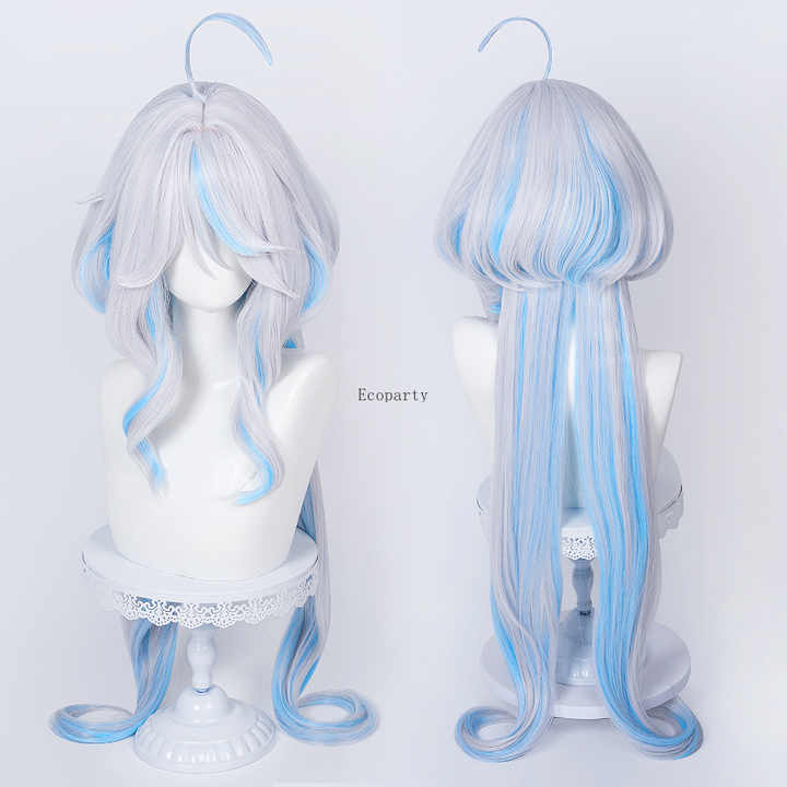 Genshin Impact Fontaine Focalors/Furina Character Wig Blue and White ...