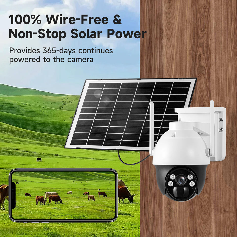 4MP Outdoor 4G Solar Security Camera Home Full Color Night Vision ...