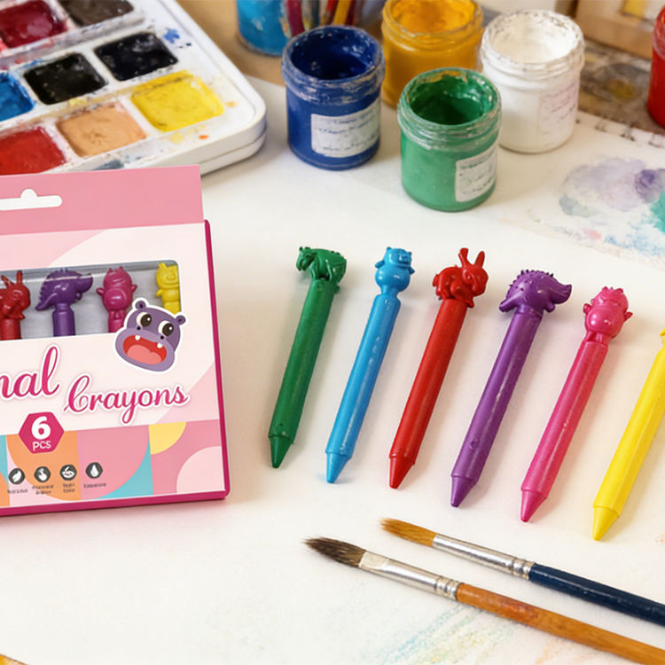 Ikeyword 6-color Adorable Animal Head-shaped Crayon , Washable and Non ...