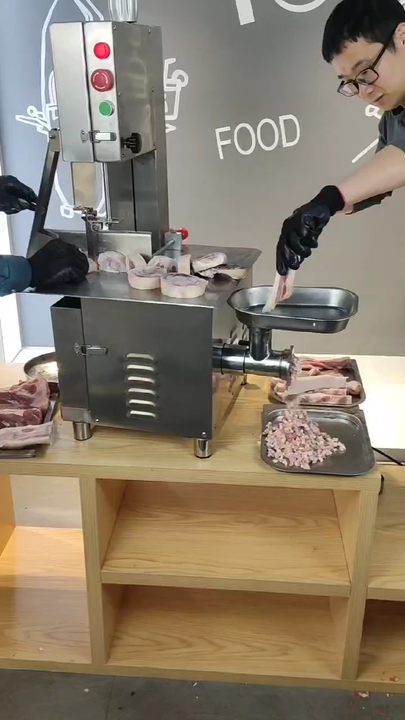 Industrial Stainless Steel Bone Cutter Meat Saw with Meat Grinder Bone ...