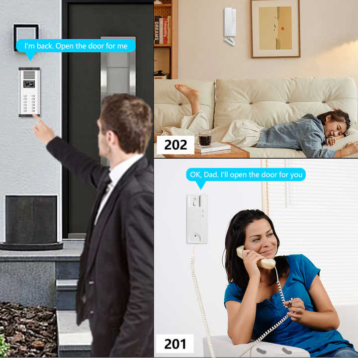 12 Families Kit Audio Building Intercom System for Apartments